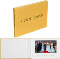 China Our Wedding Video Book with Sound, 7 Inch Open-to-Play Keepsake, 4GB Memory, Simple Offline Playback, No Wi-Fi or App Required, Golden Linen Cover for sale