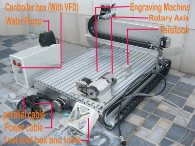 China Mini 6040 CNC Router Engraving Machine 1.5KW Spindle 2.2KW VFD 4 Axis for sale