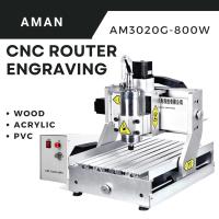 China AMAN 3040 4-Axis CNC Metal Engraving Machine with 1.5KW Spindle and 300×400mm Work Area for sale