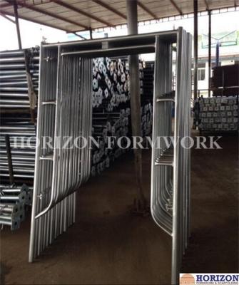 China Walk Thru Steel Frame Scaffolding Slide Lock 5ft x 6ft 4in High Bearing Capacity Q235 for sale