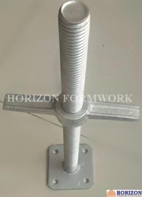 China Solid Steel Scaffold Screw Jack 450mm Adjustable Leveling Jack for Frame Ringlock Cuplock Systems for sale