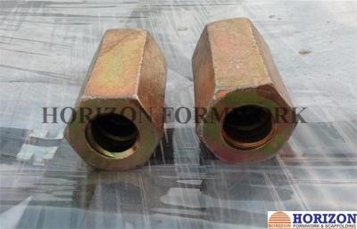 China Steel Q235 Hex Rod Coupling Nut 100mm Length with Stop Pin for Threadbar Connection for sale