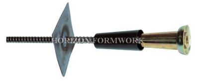 China Non Recoverable Galvanized Tie Rod with Welded Plate for Waterproof Walls 15mm 20mm for sale