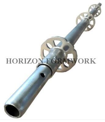 China Vertical Ringlock Scaffolding Standard 1.5m with Rosette and Spigot 48.3mm Tube for sale