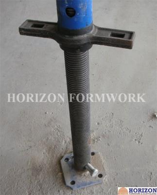 China Flexible Scaffold Screw Jack with Dismountable Base Plate Zinc Plated 120x120mm for sale