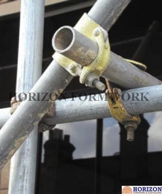 China Putlog Drop Forged Double Coupler Zinc Plated 90 Degree Right Angle for 48.3mm Tube EN74 for sale