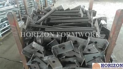 China High Strength Adjustable Leveling Jack Q235 Steel Pipe Zinc Plated 150x150mm Head Plate for sale