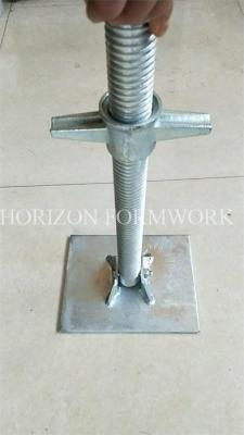 China Galvanized Scaffold Screw Jack Base 34mm Diameter 600mm Length for Ringlock Systems for sale