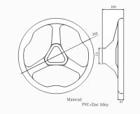 China Regular 3 Spoke Replacement Boat Steering Wheel Plastic Material 13 1/2