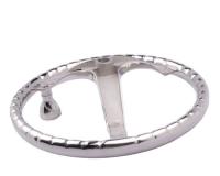 China Stainless Sailboat Steering Wheel 393MM Diameter 3 Spokes With Nut And Knob for sale