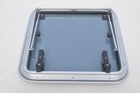 China Smoke Color Anodized Aluminum Square Hatch 625x625mm With Tempered Glass for sale