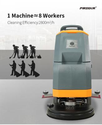 China 100Ah Walk Behind Garage Gym Floor Cleaning Machine With 19 Inch Brush for sale
