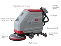 China Commercial Hand Push Floor Scrubber Electric Cleaning Machine For Warehouse for sale