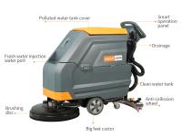 China 24V AMTEK Walk Behind Floor Scrubber Machine For Shopping Mall for sale