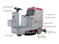 China Red Single Brush Ride On Floor Scrubber Wash Floor Machine for sale
