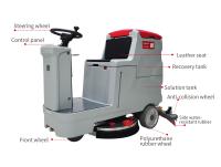 China Red Double Brush OEM Floor Sweeper Scrubber Scrubbing Machine Equipment for sale