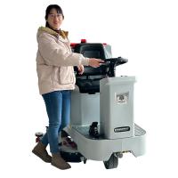 China Double Brush Commercial Auto Scrubber Red Cleaning Floor Dryer For Garage for sale