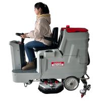 China Red Commercial Large Electric Ride On Floor Scrubber Cleaning Machine For Garage for sale