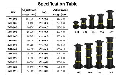 China Plastic Adjustable Pedestal 100kg Capacity 0-100mm Height Range White Round for sale