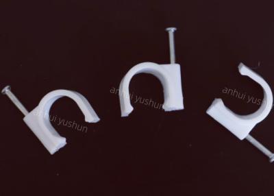 China White Nylon Cable Clips for Wire Holding 8mm Diameter PE Plastic for sale
