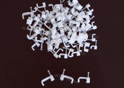 China Plastic Cable Clips 4mm-25mm PP Cable Clamps with Steel Nails for Indoor Outdoor Cable Management for sale