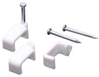 China Flat Plastic Cable Clips 4mm - 25mm Achieve Tidy Cable Management for sale