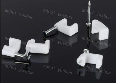 China Flat Plastic Cable Clips 4mm - 25mm Achieve Tidy Cable Management for sale