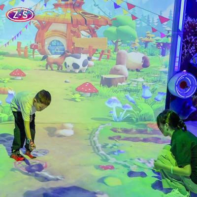 China 4000 Lumens AR Joyful Beach Interactive Projection System with 2.8m×5m Wall and 4.8m×5m Floor Projection for Educational Play for sale