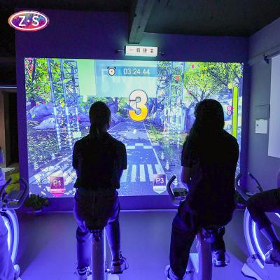 China Interactive Projection Cycling Simulator with 4000-Lumen Laser & 4-Player Motion Sensing for Gyms for sale