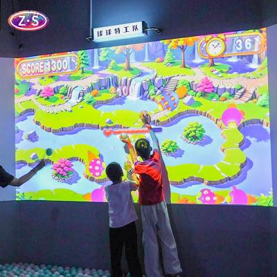 China 3800lm DLP Interactive Smash Wall Game Projector with 30+ Ball Throwing Games for Commercial Entertainment for sale