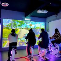 China Indoor AR Bike Race Competition System 1-4 Riders Gym Cycling Projection for sale