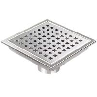 China 4inch 6inch Stainless Steel American Sink Drainage Square Floor Drain ABS Flange Base for Washroom for sale