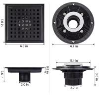 China 4inch 6inch Stainless Steel American Sink Drainage Square Floor Drain ABS Flange Base for Washroom for sale