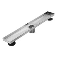 China 7cm Width Inbisible Floor Drain Linear Drain Matt Black OEM for Modern Washroom Design for sale