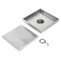 China Strainer Style Square Floor Drain with Tile Insert Grate Cover CHROME PLATE SS304 for sale