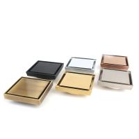 China Brass Anti Odor Square Floor Drain with Tile Insert Grate Cover Strainer in CHROME PLATE for sale