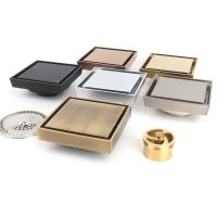 China Brass Anti Odor Square Floor Drain with Tile Insert Grate Cover Strainer in CHROME PLATE for sale
