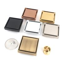 China Brass Anti Odor Square Floor Drain with Tile Insert Grate Cover Strainer in CHROME PLATE for sale