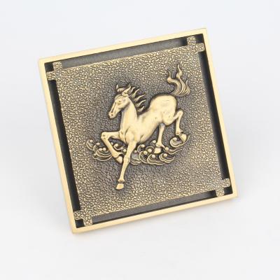 China Modern Design Antique Copper Floor Drain 4 Inch Brass Square Ground Shower Waste Drain for sale