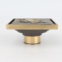 China Modern Design Antique Copper Floor Drain 4 Inch Brass Square Ground Shower Waste Drain for sale