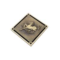China Modern Design Antique Copper Floor Drain 4 Inch Brass Square Ground Shower Waste Drain for sale