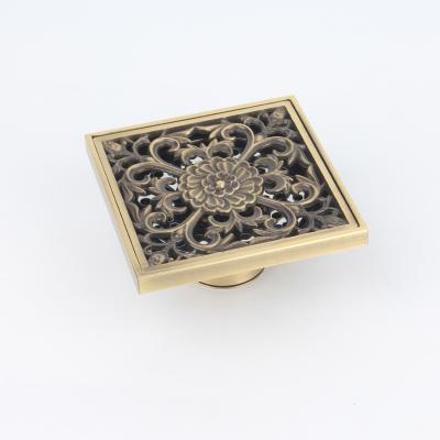 China Removable Cover Grid Grate for 4 Inch Brass Square Shower Drain in Washroom Basin for sale