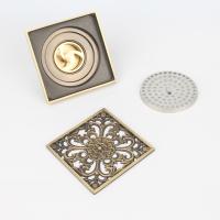 China Removable Cover Grid Grate for 4 Inch Brass Square Shower Drain in Washroom Basin for sale