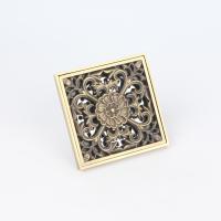 China Removable Cover Grid Grate for 4 Inch Brass Square Shower Drain in Washroom Basin for sale