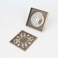 China Removable Cover Grid Grate for 4 Inch Brass Square Shower Drain in Washroom Basin for sale