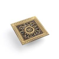 China Modern 5-Inch Antique Brass Floor Drain Cover Concealed Square Design for Hotel Bathroom Anti-Odor Usage with Basin Accessory for sale