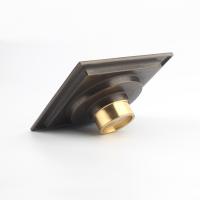 China Modern 5-Inch Antique Brass Floor Drain Cover Concealed Square Design for Hotel Bathroom Anti-Odor Usage with Basin Accessory for sale