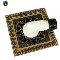 China Modern 5-Inch Antique Brass Floor Drain Cover Concealed Square Design for Hotel Bathroom Anti-Odor Usage with Basin Accessory for sale