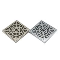 China Modern 4-Inch Square Shower Drain Removable Quadrilateral Pattern Cover for Hotel Bathroom Basins for sale