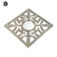 China Modern 4-Inch Square Shower Drain Removable Quadrilateral Pattern Cover for Hotel Bathroom Basins for sale